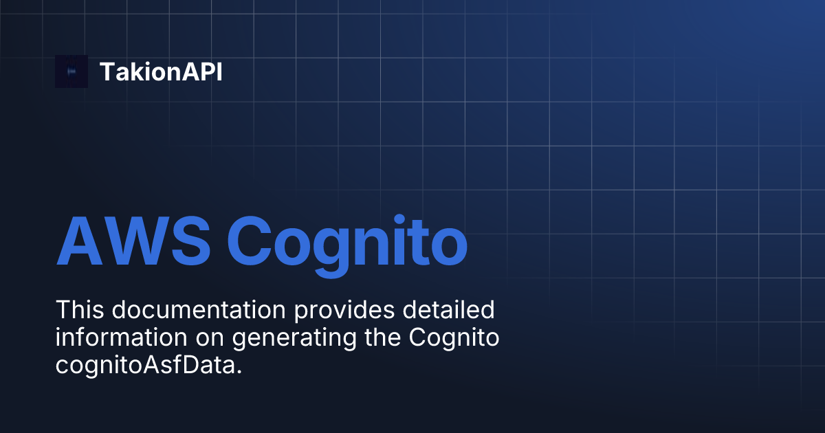 AWS Cognito | TakionAPI